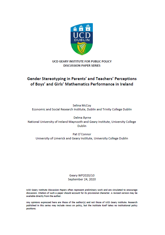 Gender Stereotyping in Parents' and Teachers' Perceptions of Boys' and ...